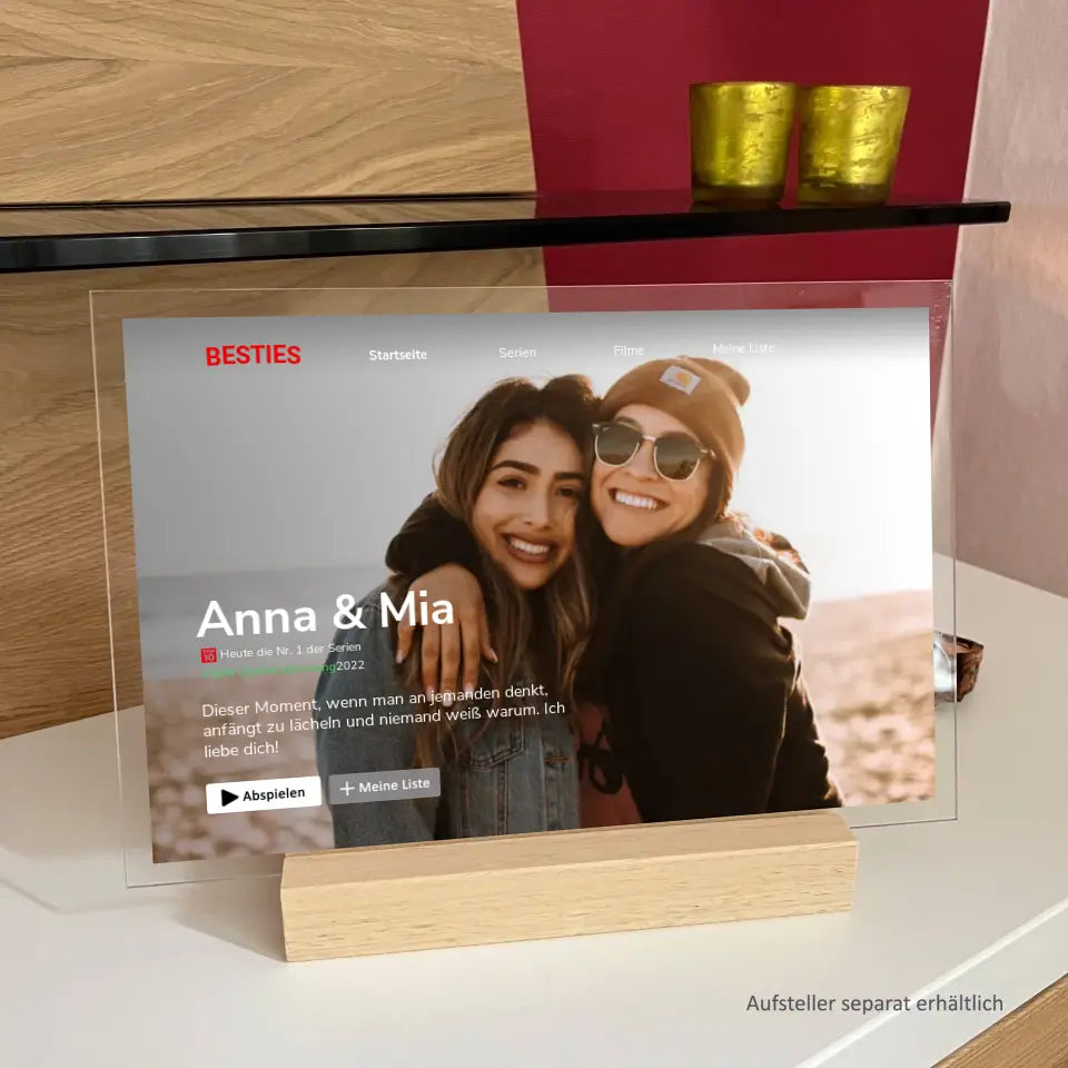 Beste Freundinnen: euer Film/Serien-Cover wie bei Netflix (Acryl-Glas ...