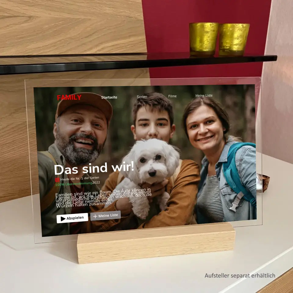 Family: euer Film/Serien-Cover wie bei Netflix (Acryl-Glas) – Junelli