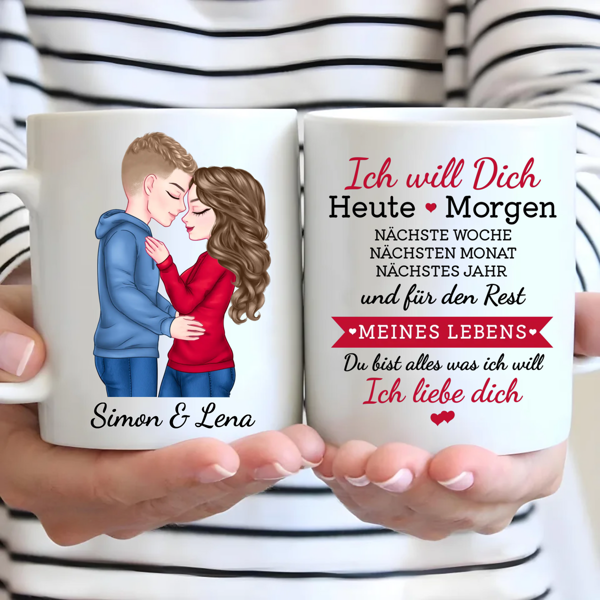 Ich will dich - Personalisierte Tasse für Paare – Junelli